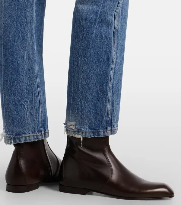 Khaite Colt Leather Ankle Boots