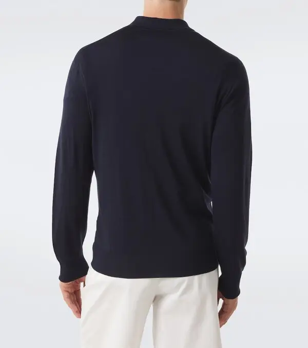 Canali Wool Polo Shirt - Blue