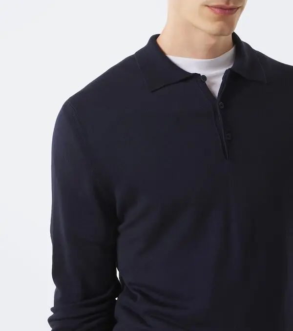 Canali Wool Polo Shirt - Blue