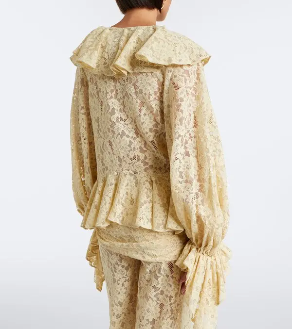 DE LA VALI Mija Ruffled Lace Blouse