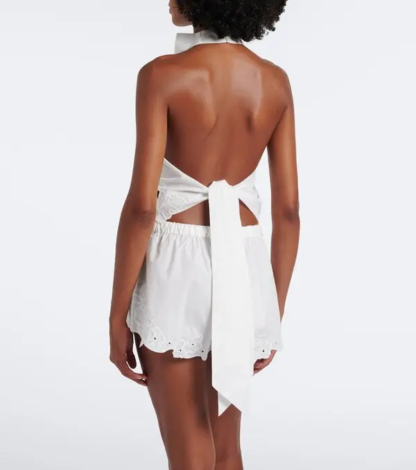 SIR. Klara Cotton Halterneck Top - White