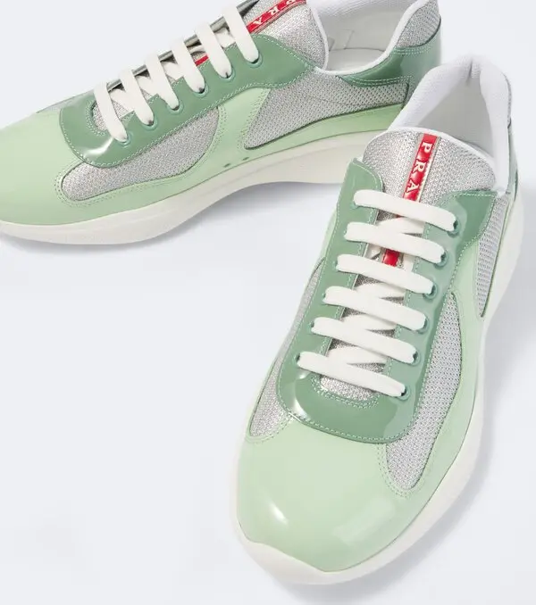 Prada America's Cup Leather-trimmed Sneakers