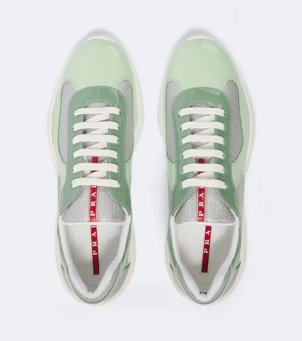 Prada America's Cup Leather-trimmed Sneakers