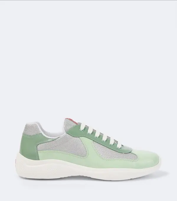 Prada America's Cup Leather-trimmed Sneakers