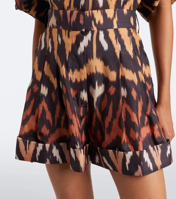 Zimmermann Aster Printed Silk Habutai Shorts
