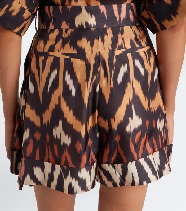 Zimmermann Aster Printed Silk Habutai Shorts