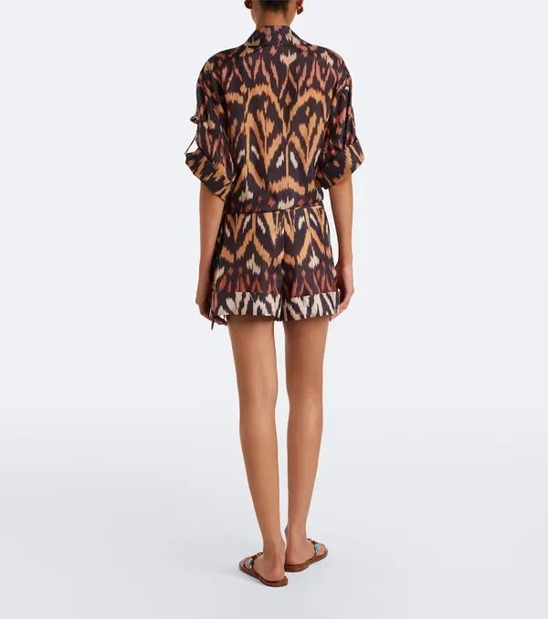Zimmermann Aster Printed Silk Habutai Shorts