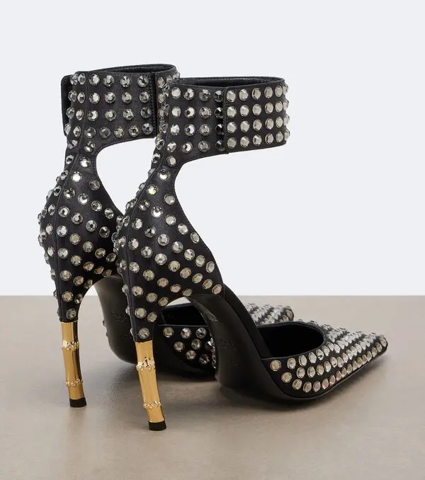 Gucci Castello Embellished Satin Pumps