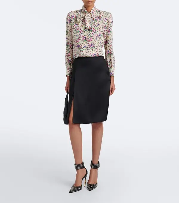 Gucci Castello Embellished Satin Pumps