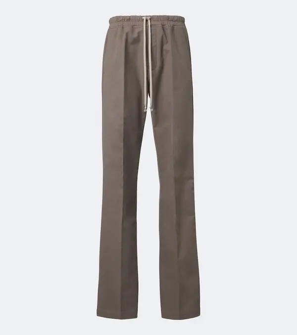 Rick Owens Dietrich Cotton Twill Straight Pants - Grey