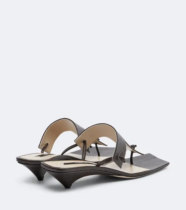 CHRISTEN Edge Snake-effect Leather Mules