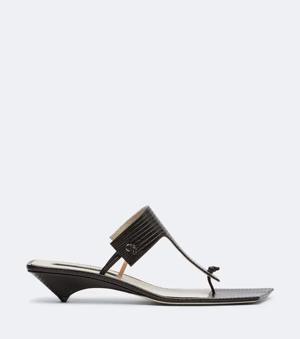 CHRISTEN Edge Snake-effect Leather Mules