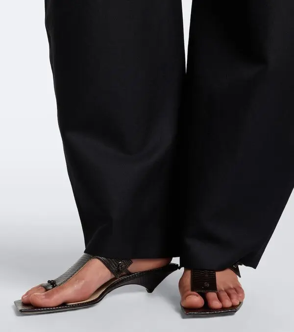 CHRISTEN Edge Snake-effect Leather Mules