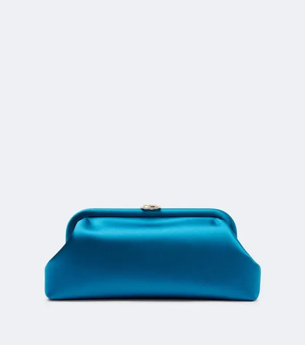 JIMMY CHOO Skylar Satin Clutch - Blue
