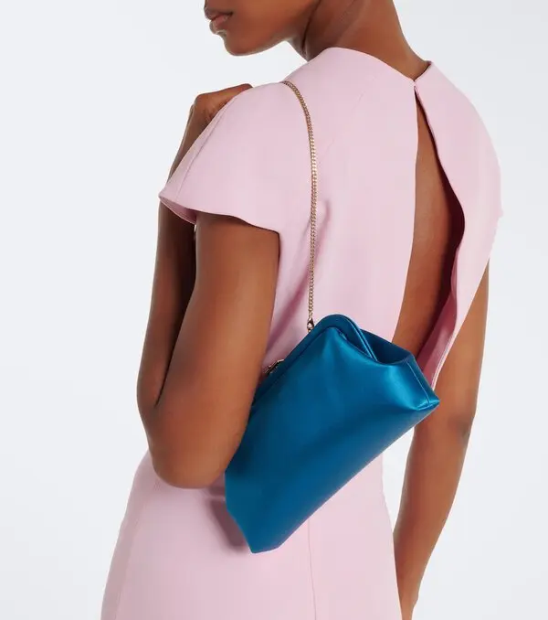 JIMMY CHOO Skylar Satin Clutch - Blue