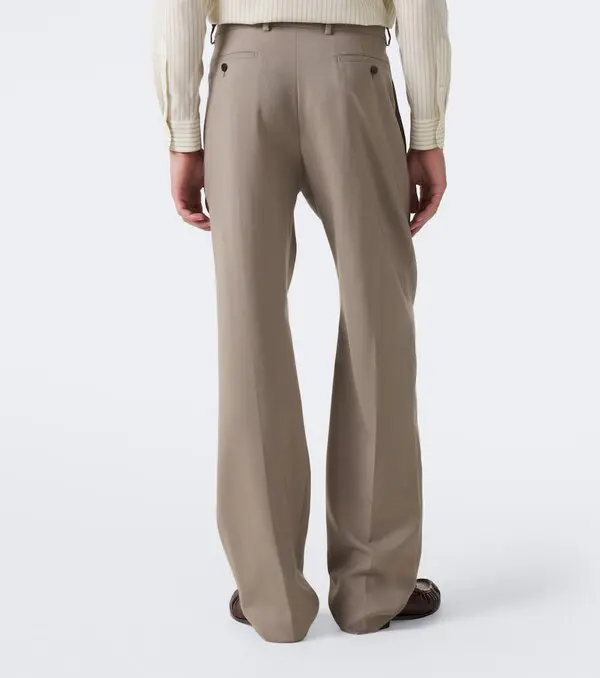Saint Laurent Pleated Wool And Mohair Straight Pants