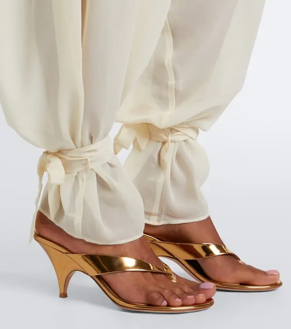 DE LA VALI Ines Chiffon Balloon Pants - Beige