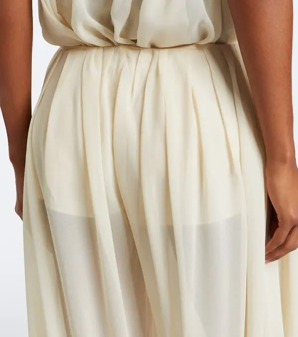 DE LA VALI Ines Chiffon Balloon Pants - Beige