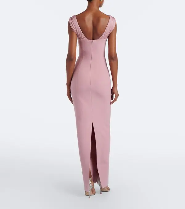 Rachel Gilbert Malia Embellished Crêpe Corset Gown