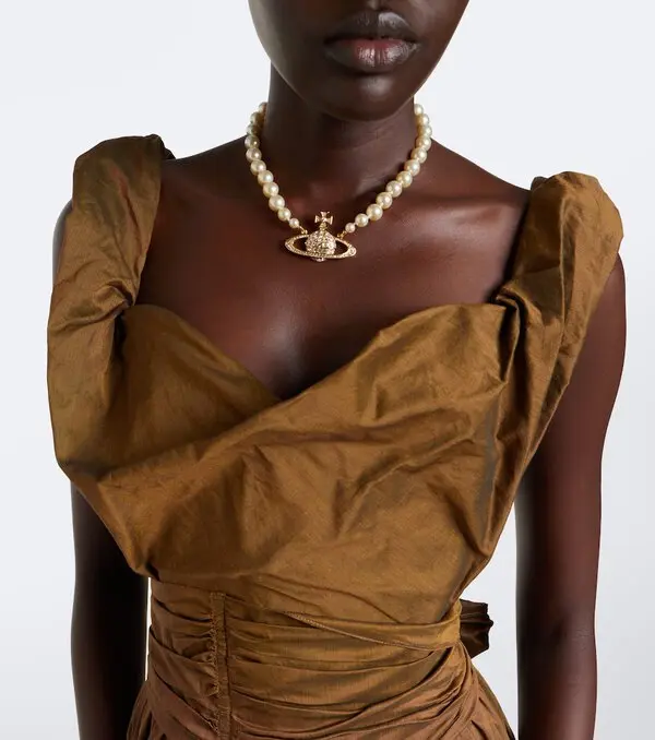 VIVIENNE WESTWOOD Sunday Cotton-blend Twill Midi Dress - Brown