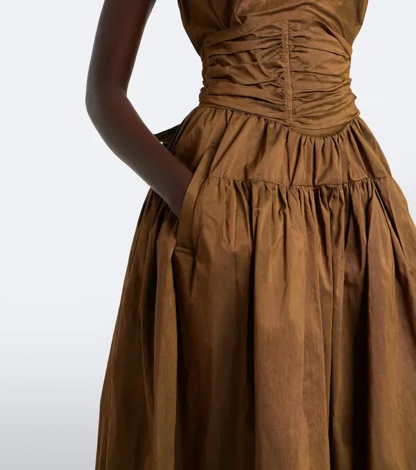 VIVIENNE WESTWOOD Sunday Cotton-blend Twill Midi Dress - Brown