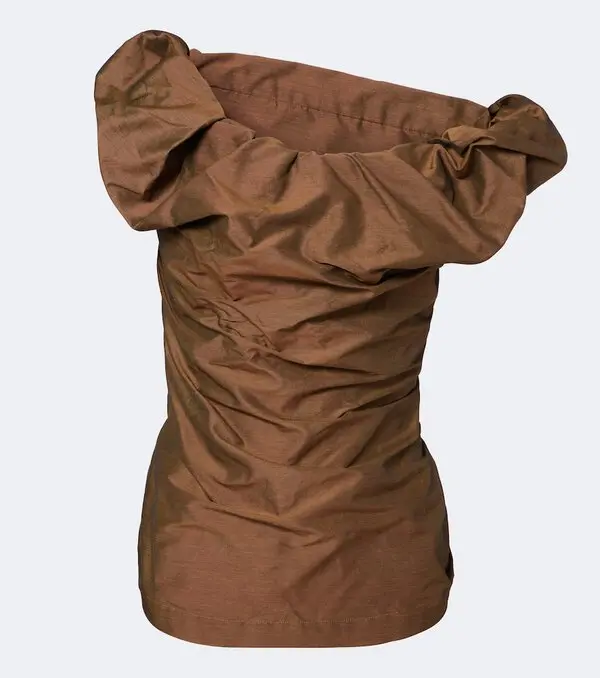 VIVIENNE WESTWOOD Off-shoulder Twill Top - Brown