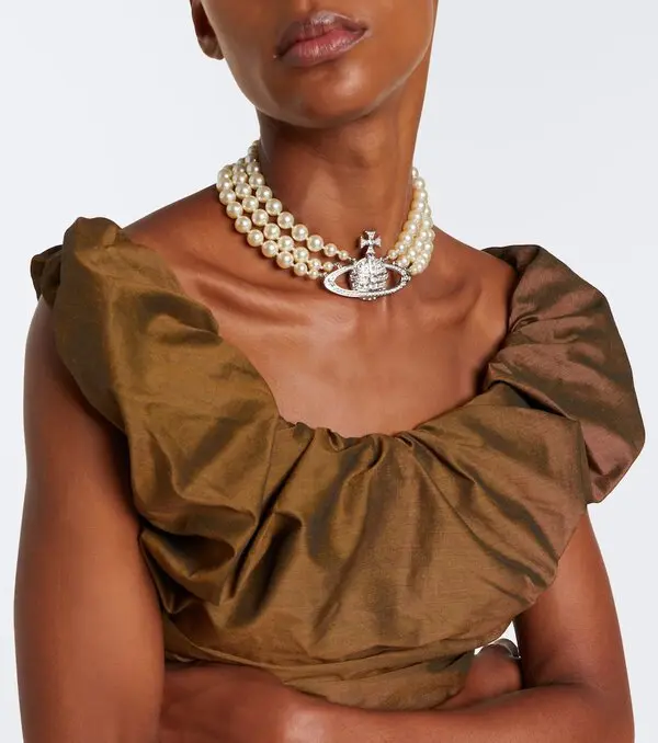 VIVIENNE WESTWOOD Off-shoulder Twill Top - Brown