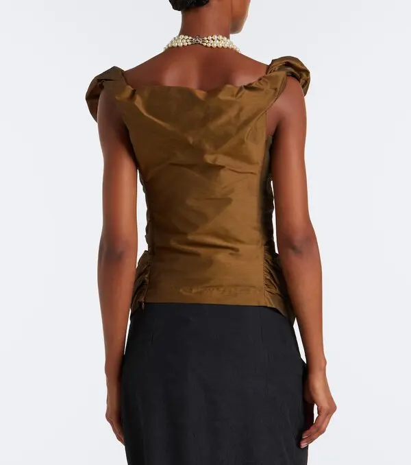 VIVIENNE WESTWOOD Off-shoulder Twill Top - Brown