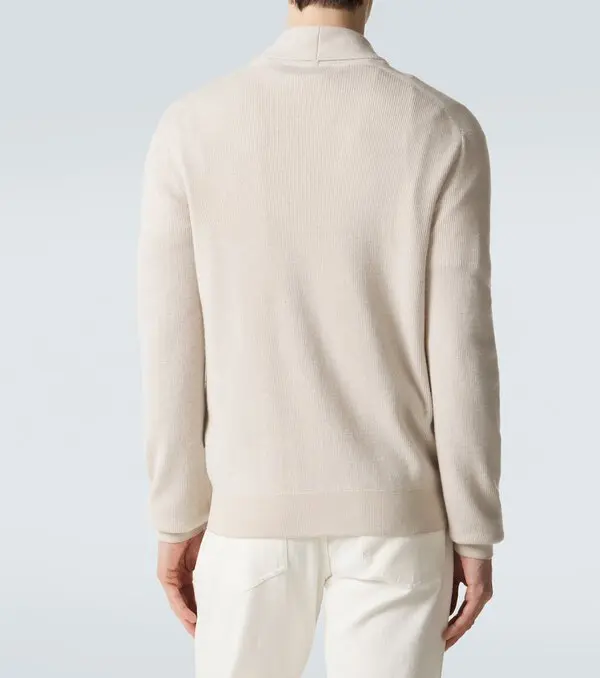 Brioni Cashmere And Wool Shawl Collar Cardigan