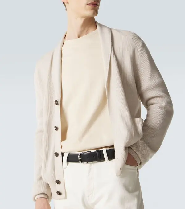 Brioni Cashmere And Wool Shawl Collar Cardigan