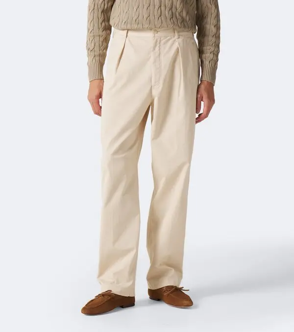 Ralph Lauren Purple Label Cotton-blend Straight Leg Trousers