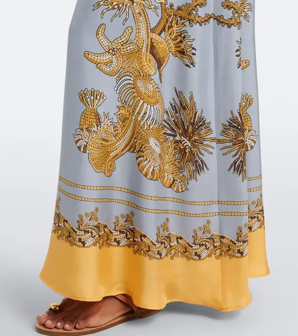 La DoubleJ Sorella' Printed Silk Maxi Dress