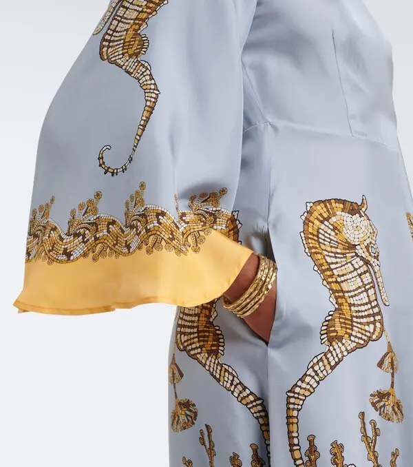 La DoubleJ Sorella' Printed Silk Maxi Dress