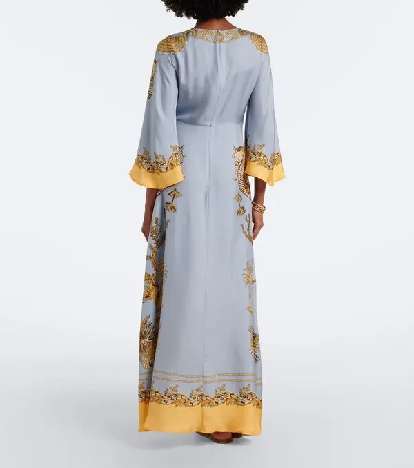La DoubleJ Sorella' Printed Silk Maxi Dress