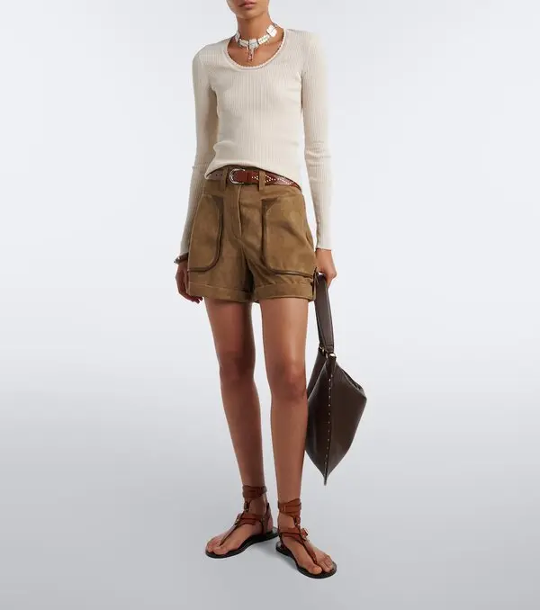 Isabel Marant Étoile Ribbed-knit Silk And Cotton Sweater - Beige