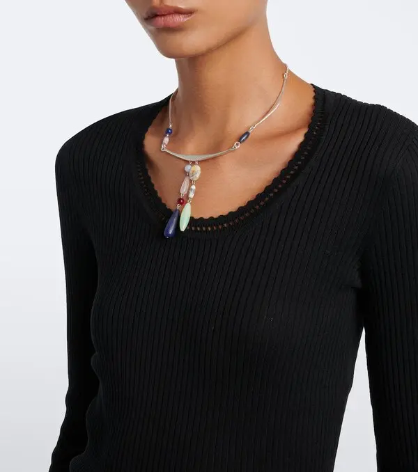 Isabel Marant Étoile Selenie Ribbed-knit Silk And Cotton Sweater - Black