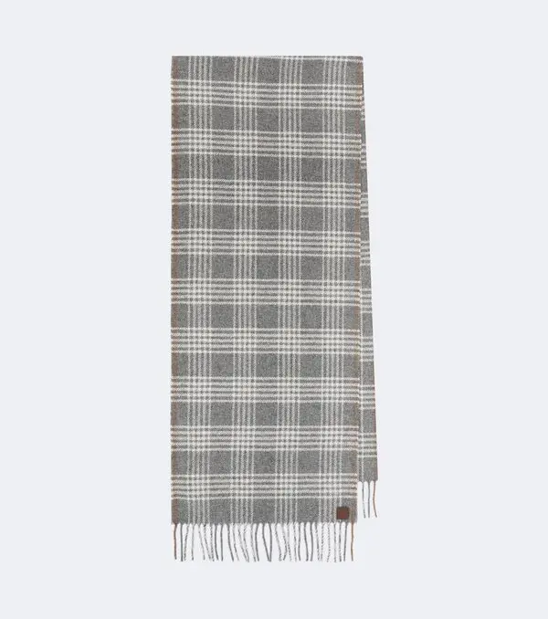 Eleventy Checked Silk, Wool, And Cashmere Scarf