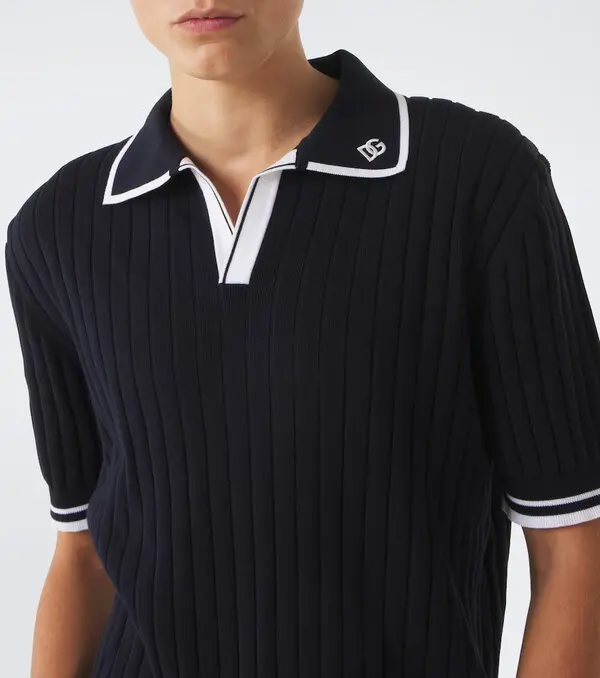 Dolce & Gabbana Dg Cotton Polo Shirt - Blue