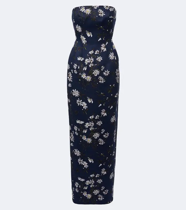EMILIA WICKSTEAD Floral Bustier Gown - Blue