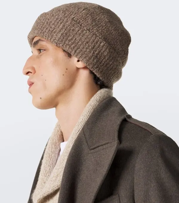 Brunello Cucinelli Wool, Silk, And Cashmere Beanie - Brown
