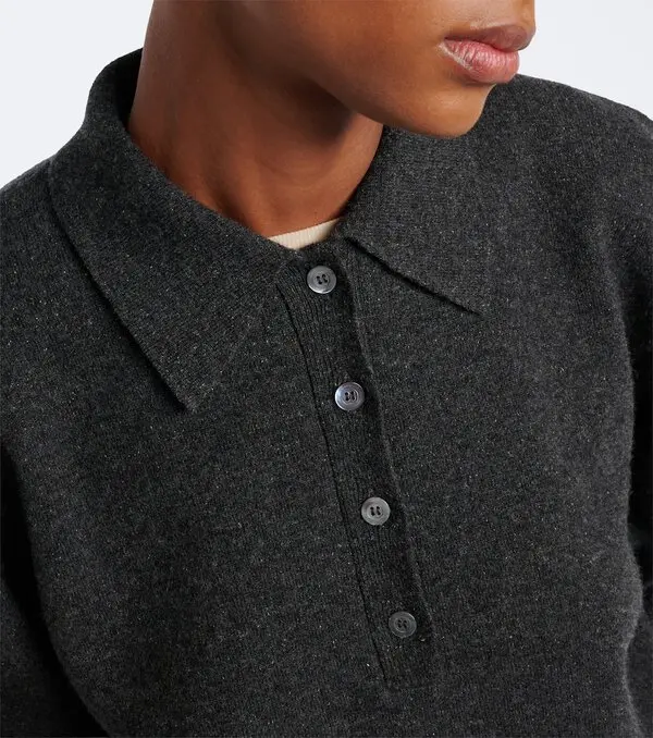 RÓHE Wool, Cashmere, And Silk-blend Polo Sweater - Grey