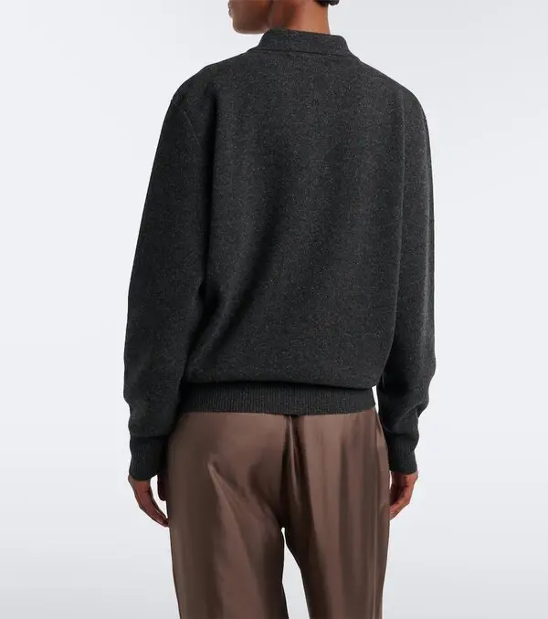 RÓHE Wool, Cashmere, And Silk-blend Polo Sweater - Grey