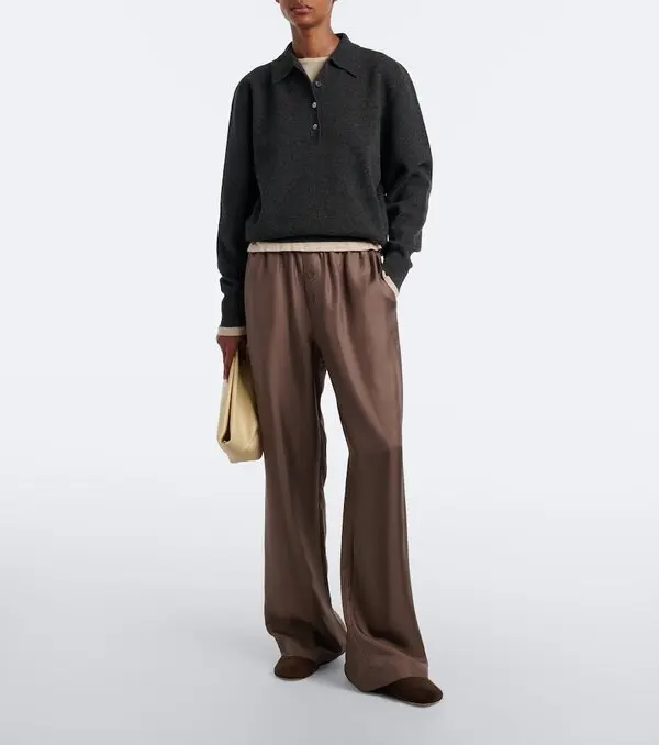 RÓHE Wool, Cashmere, And Silk-blend Polo Sweater - Grey