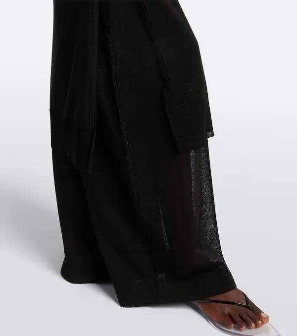 Alaïa Semi-sheer Linen And Silk Midi Dress