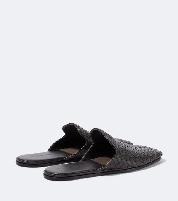 Bottega Veneta Palazzo Intrecciato Leather Mules - Brown