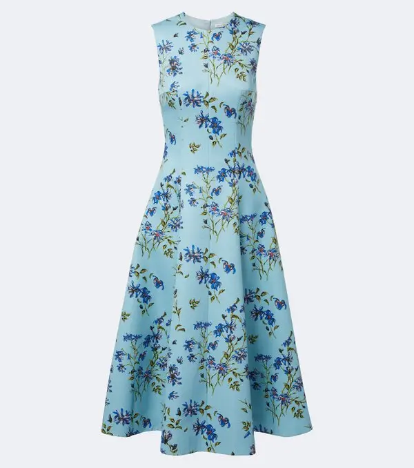 EMILIA WICKSTEAD Mara Floral Midi Dress - Blue