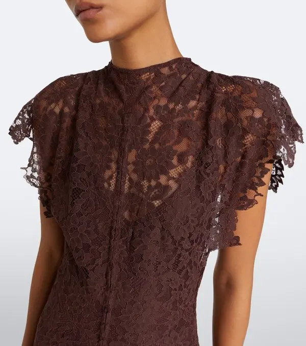 DE LA VALI Laia Cutout Cotton-blend Lace Maxi Dress