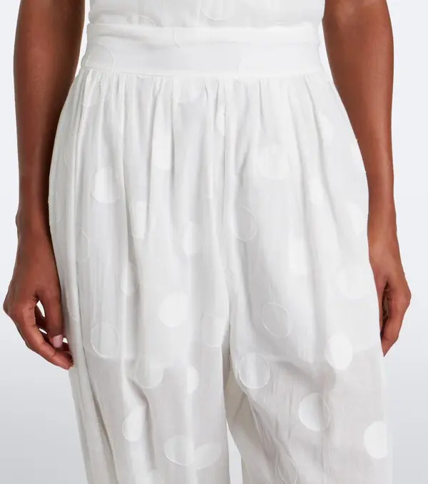 Zimmermann Solstice Polka-dot Cotton Balloon Pants - White