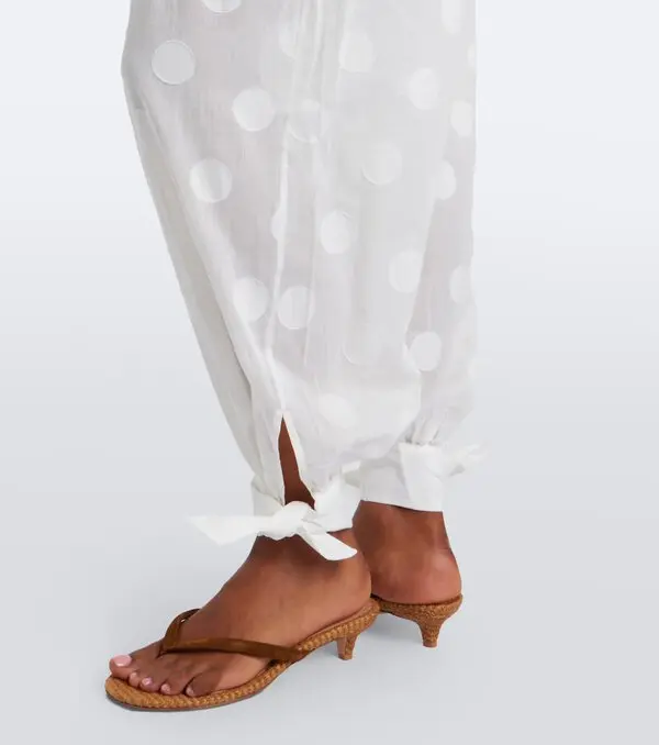 Zimmermann Solstice Polka-dot Cotton Balloon Pants - White