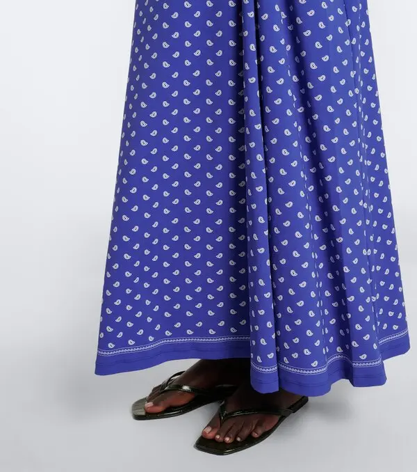Christopher Esber Ruched Orbit Split Bandana Print Maxi Dress